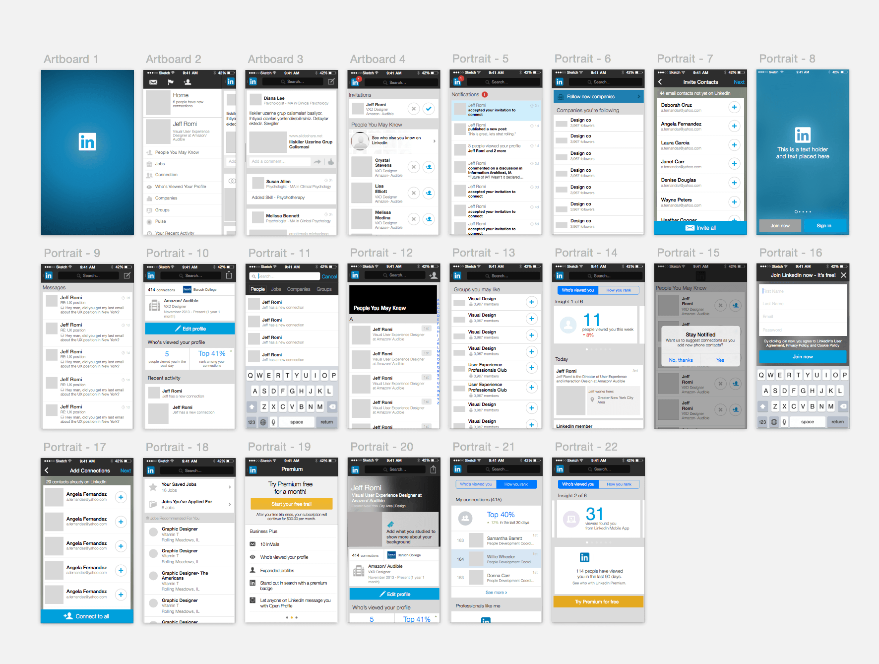LinkedIn GUI для Sketch.app