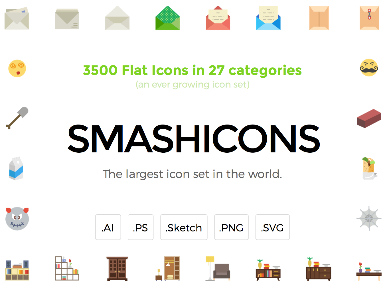 Smashicons Flat: 3,500 Vector Icons - webdevsupply