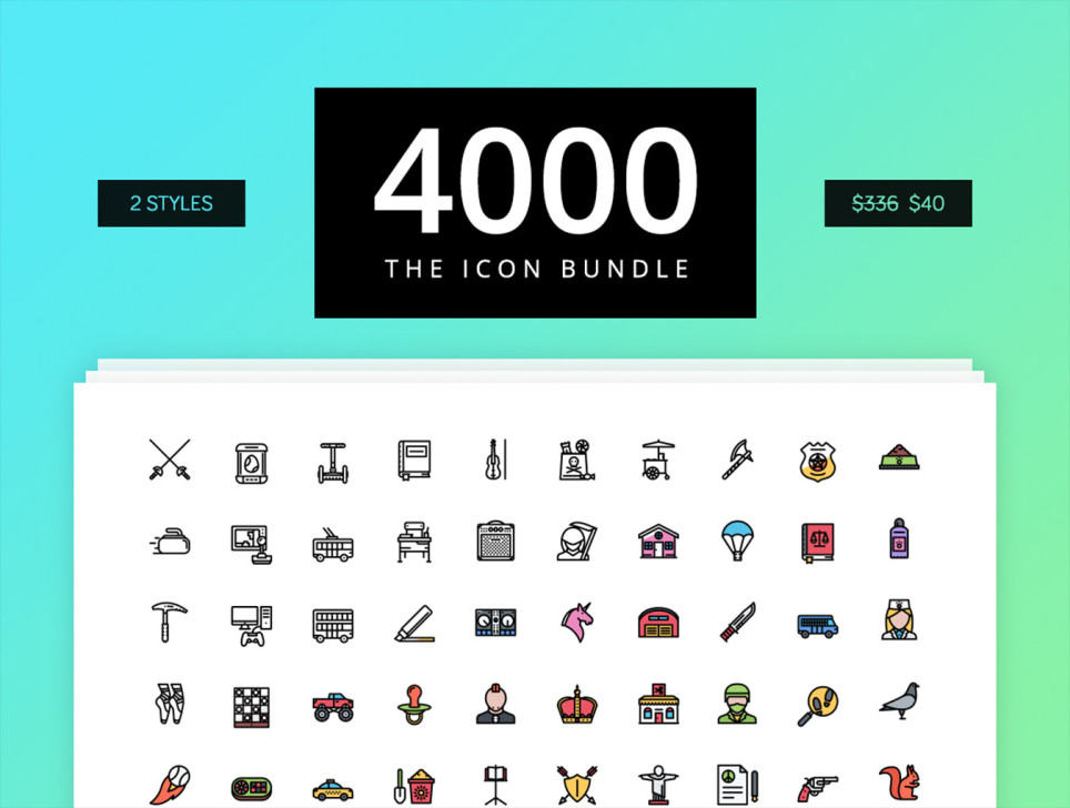 The Icon 4000 | 4000 Outline & Color Icons - webdevsupply